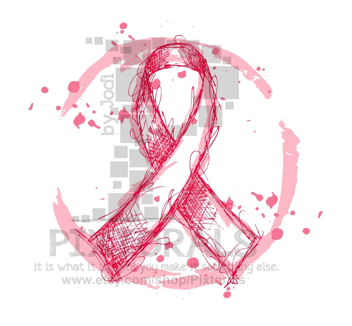 Cancer Ribbon Sketch