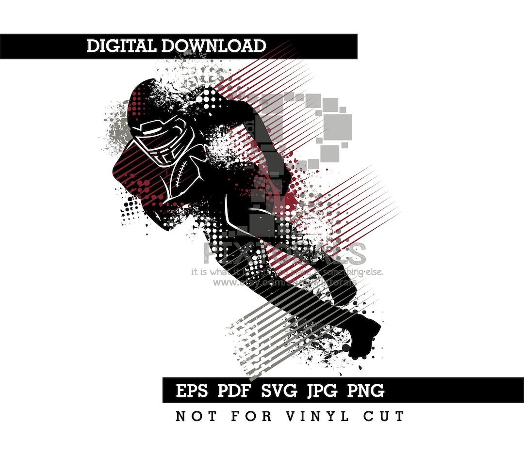 Football Player, Digital Download, Grunge, Vector, Clipart, Eps, Pdf ...