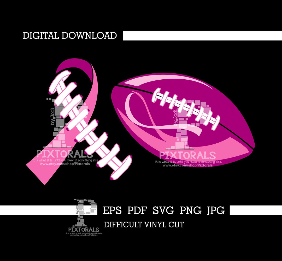 Breast Cancer Ribbon Football Designs, Eps, Pdf, Svg, Dxf, Png, Jpg ...