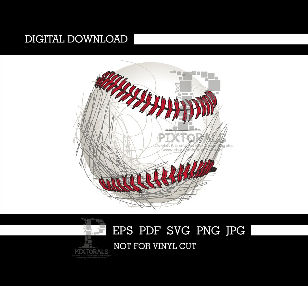 Baseball Sketch Design, Baseball Digital Download, Baseball Clipart ...