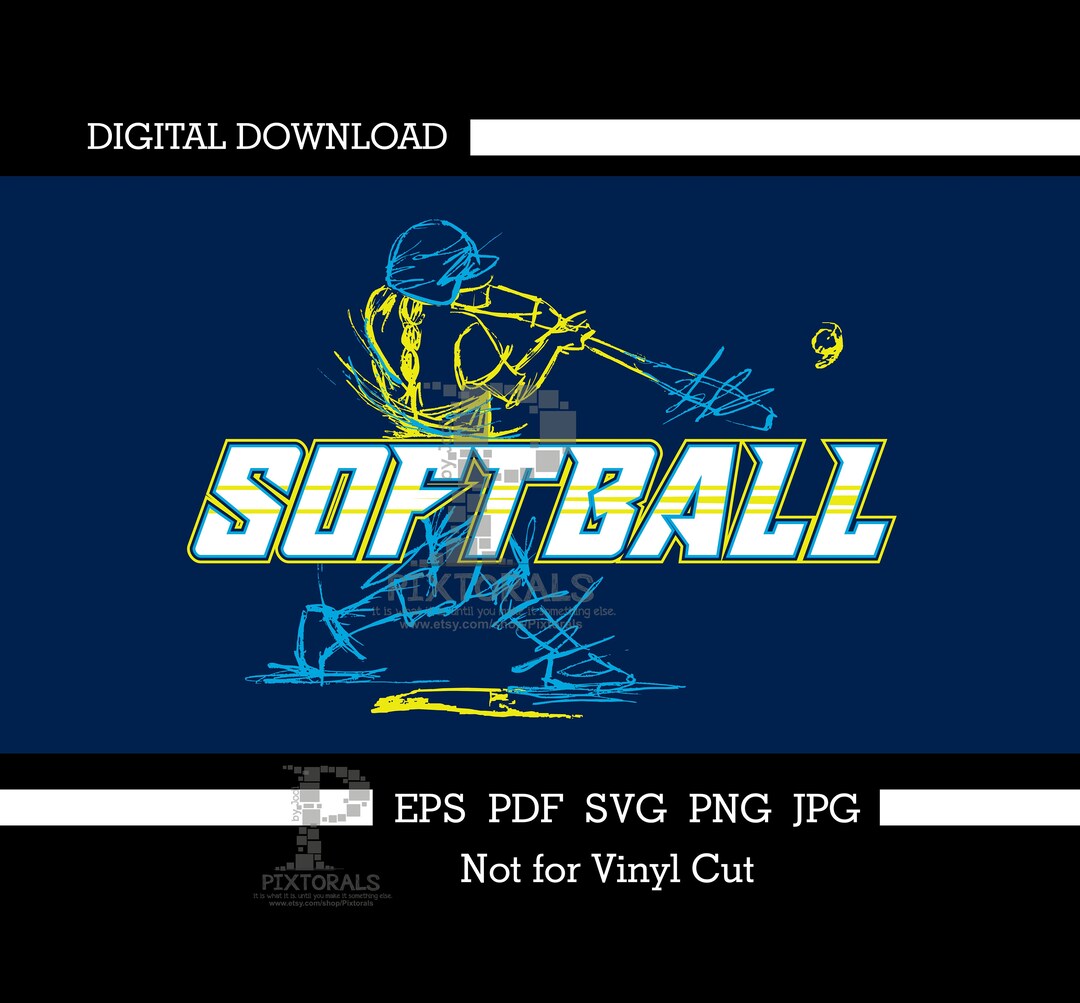 Softball Player Sketch Design, Softball Tee Design, Digital Download ...