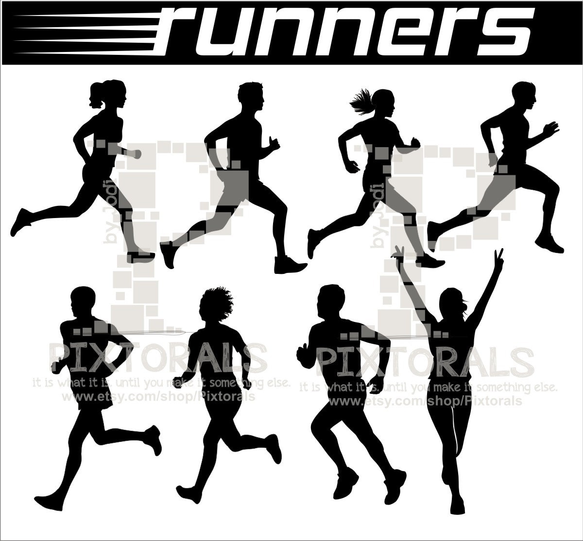 Cross Country Running Silhouette