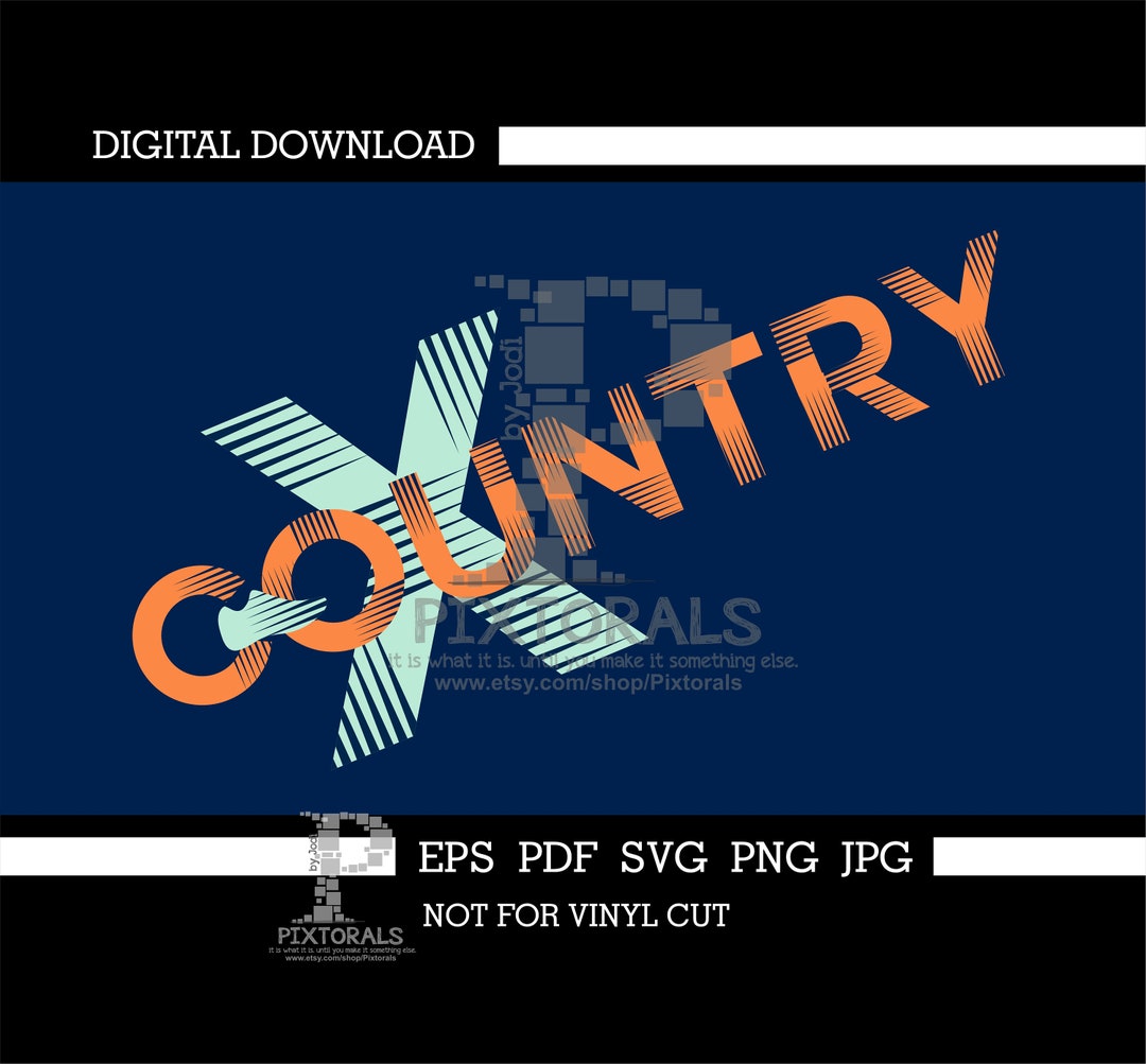 Cross Country Design XC Eps, Pdf, Svg, Jpg, Png, T-shirt Graphics ...