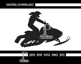 Snow Chick Svg Snowmobile Svg Snowmobile Clipart Female Snowmobiling ...
