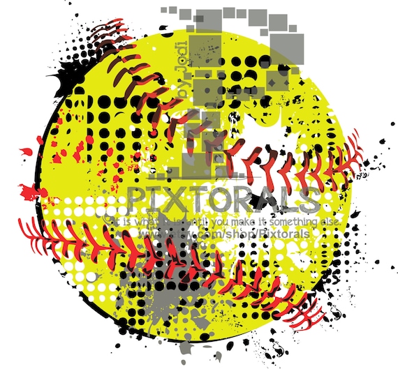 Softball Vector Softball as PNG JPG high Res and EPS - Etsy