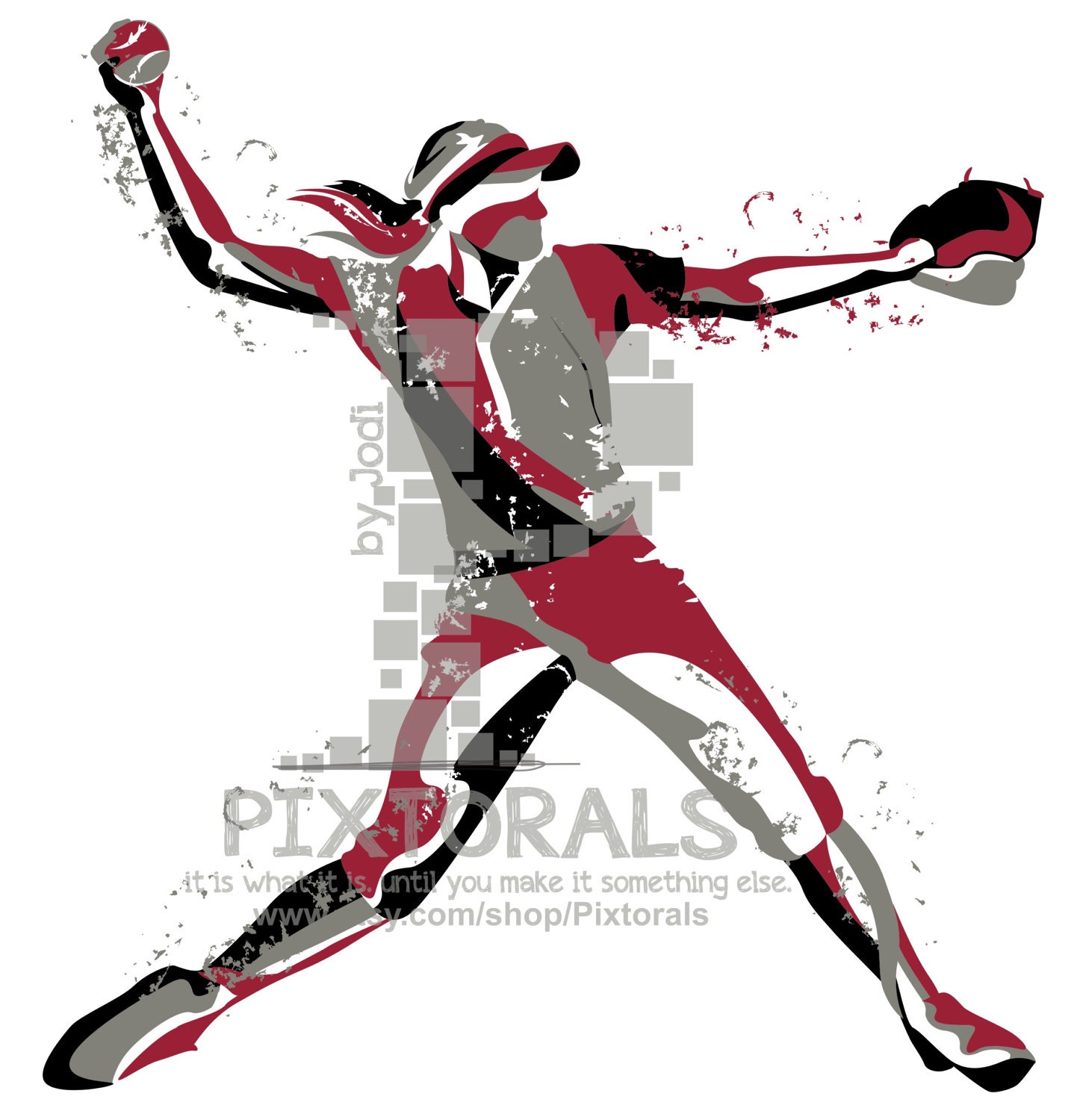 Softball Pitcher Vector, Digital Download, Softball Tee Design ...