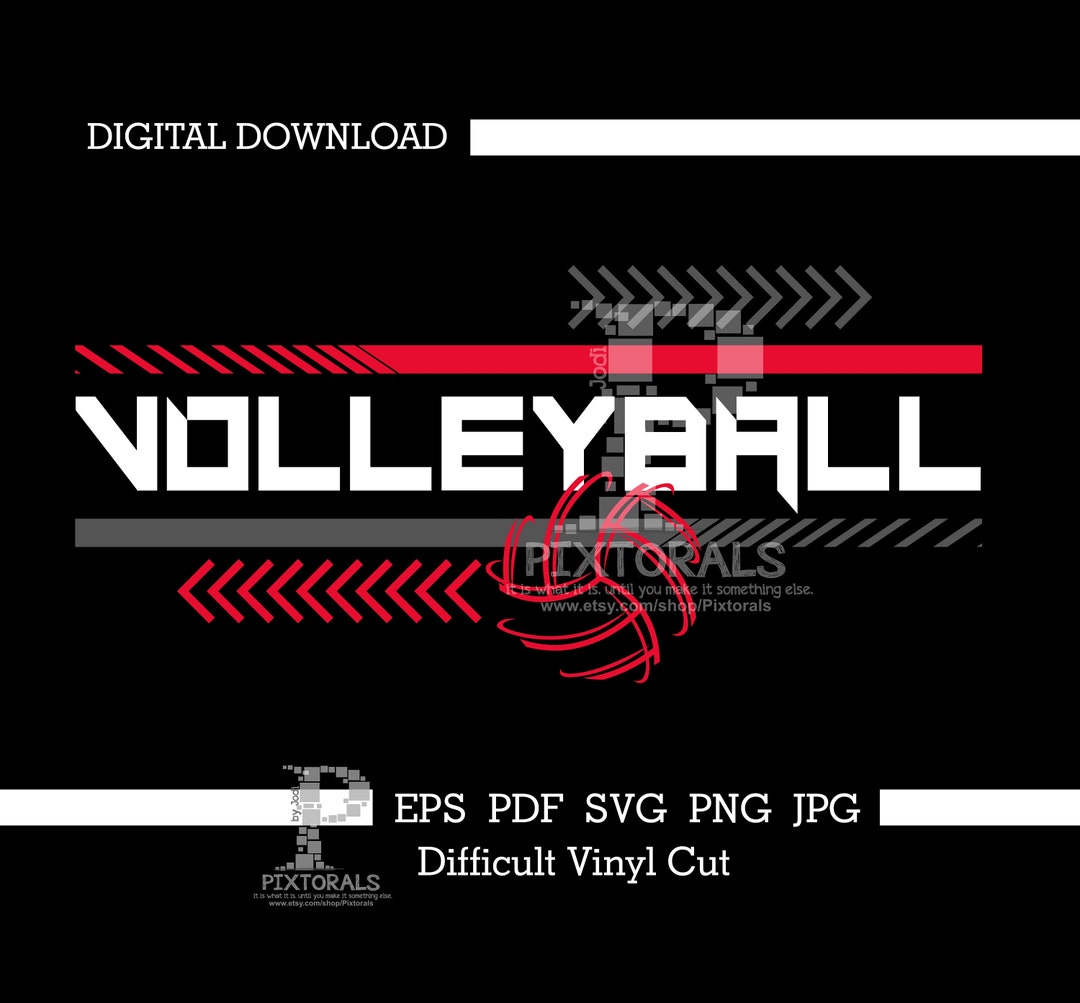 Volleyball Design, Digital Download, Jpg, Png, Eps, Svg, Pdf, Vector ...