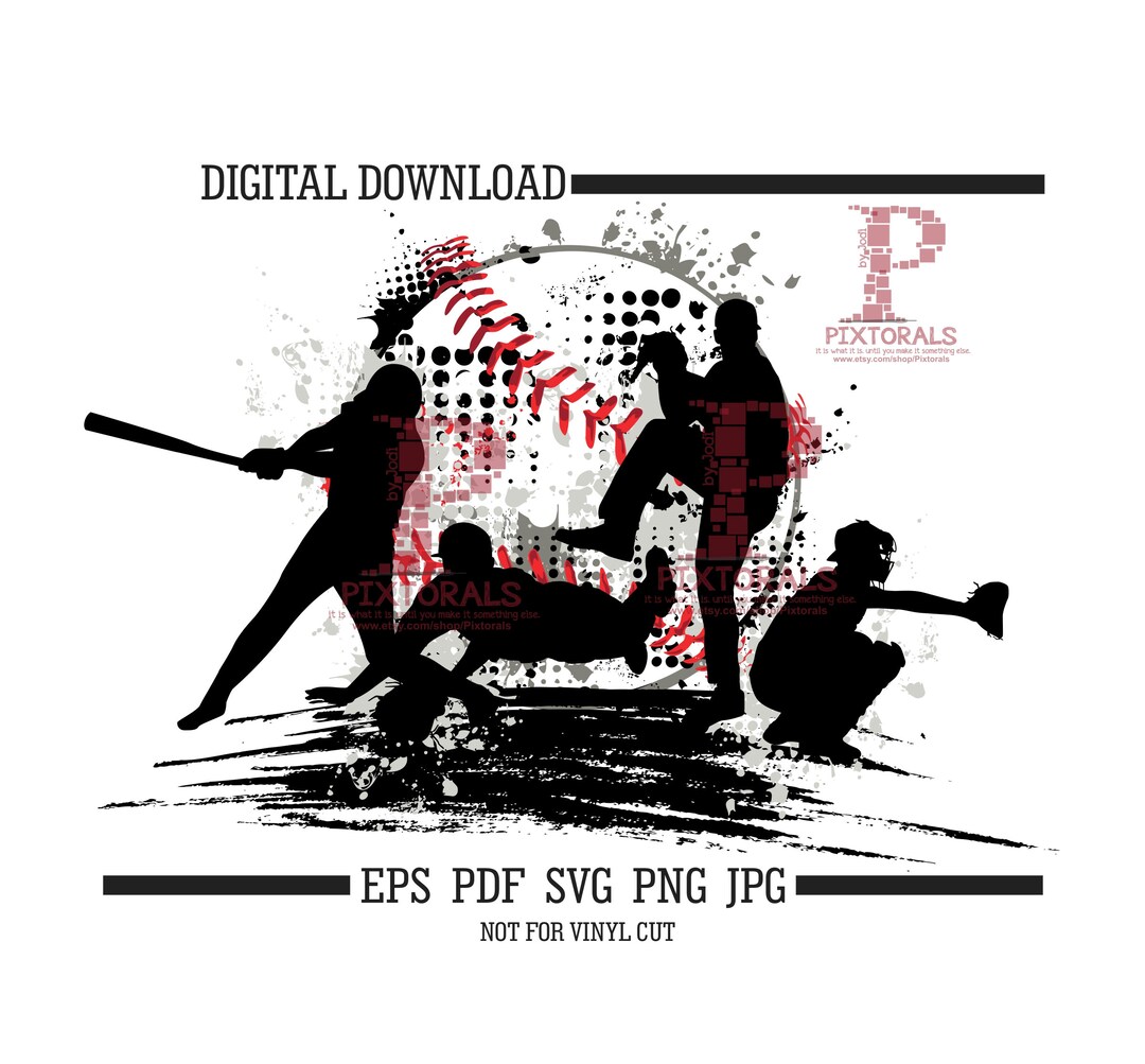 Baseball Player Tee Design, Baseball Clipart, Digital Download, EPS ...