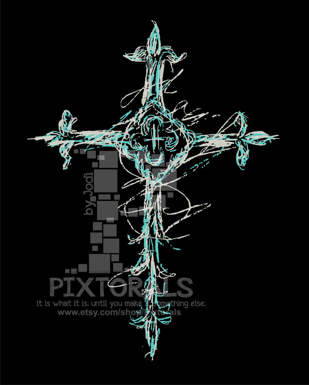 Custom Cross for Hollie. Sketchy Vector JPG PNG Clipart - Etsy
