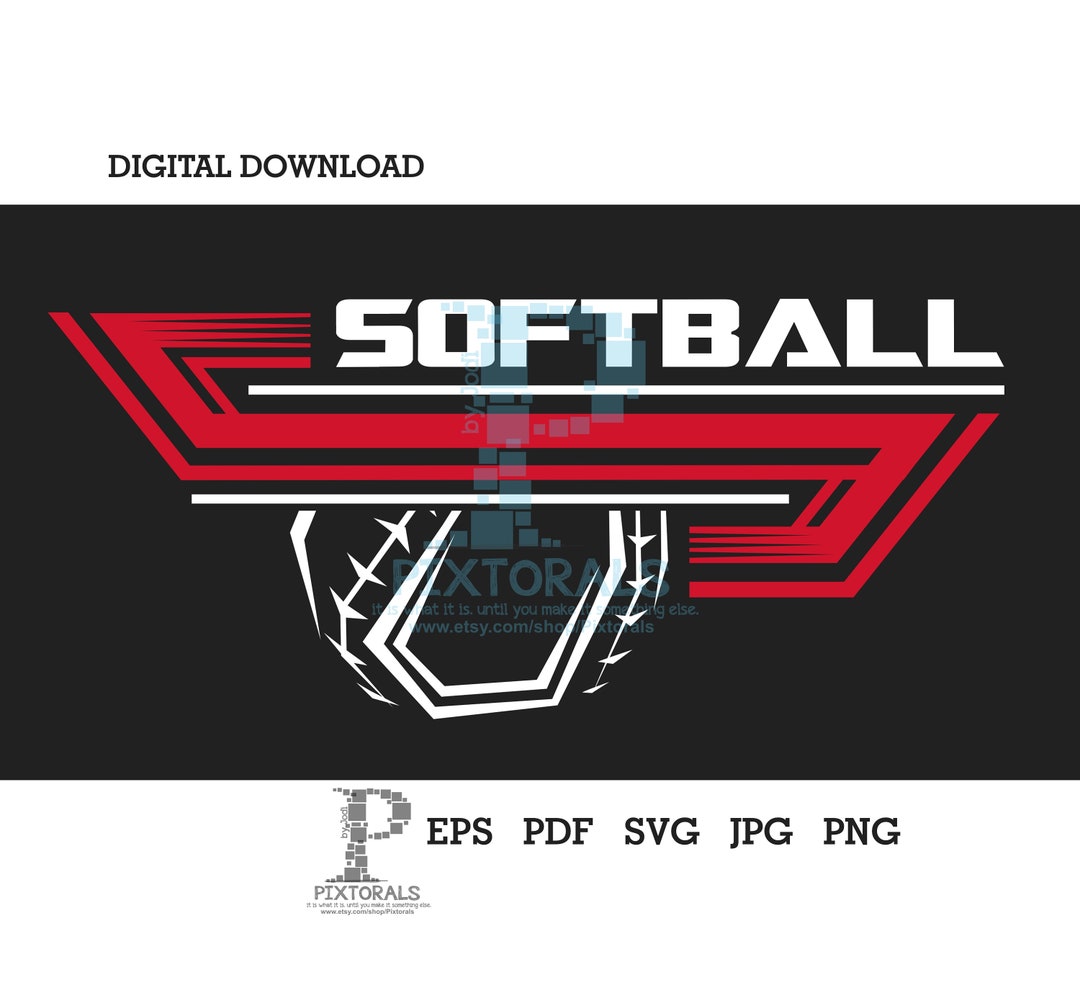 Softball Retro Tee Design, Clipart, Digital Download, Vector, Eps, Svg ...