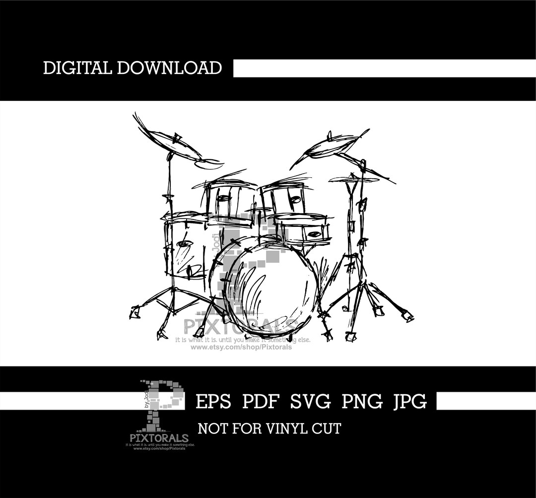 Drums Sketch Design, Drums Clipart, Drums Vector, Eps, Pdf, Svg, Png ...