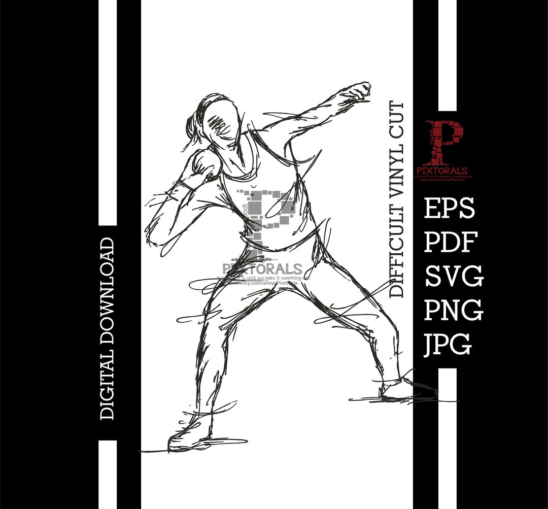 Track, Shot Put, Female, Sketch, Digital Download, Eps, Pdf, Svg, Jpg ...