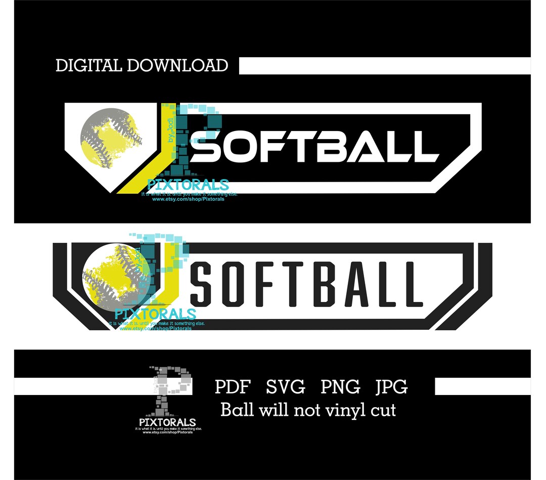 Softball Plate Design, Digital Download, Pdf, Svg, Jpg, Png, Vector ...