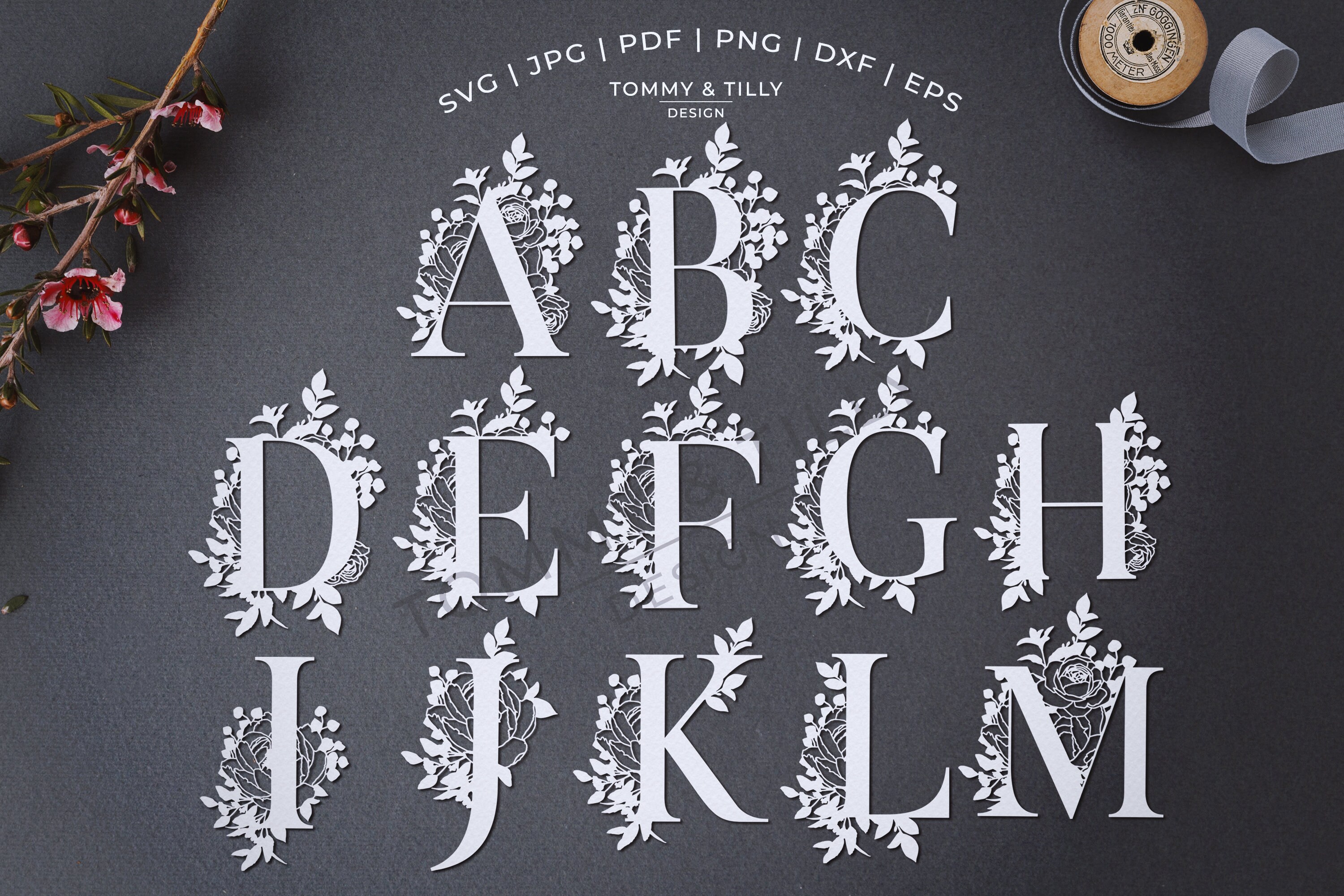 Bouquet Alphabet Bundle 26 Letters & 10 Numbers Svg Pdf Dxf - Etsy UK