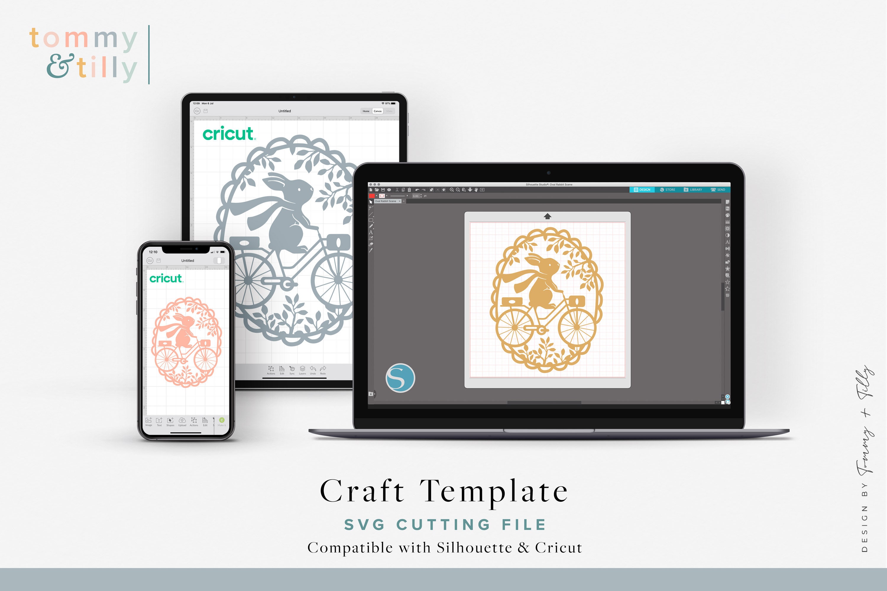 Oval Rabbit Scene Papercut Template Machine Cut Cricut | Etsy