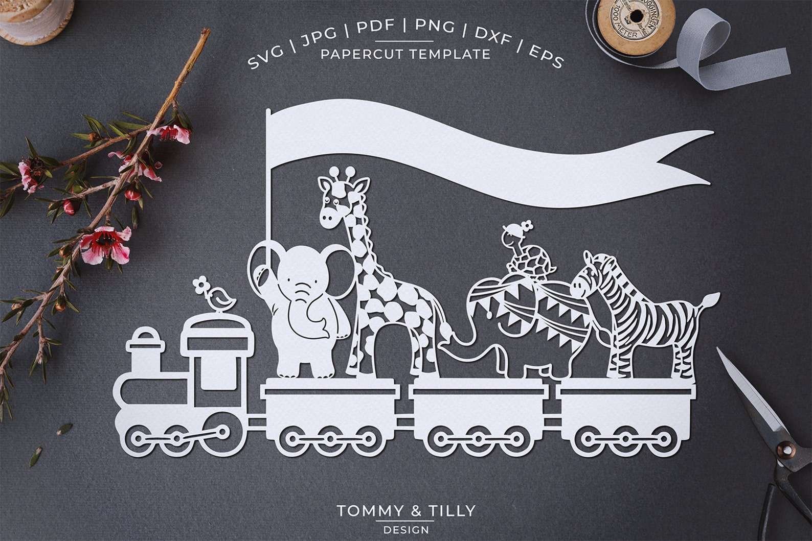 Tier Zug Papercut Vorlage Maschine geschnitten Cricut | Etsy