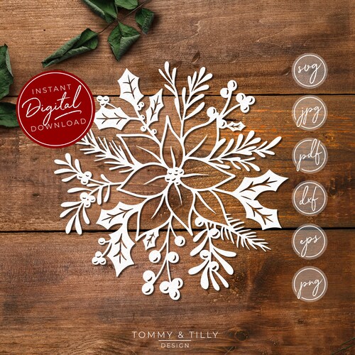 Poinsettia SVG File Poinsettia Cut File Christmas Svg | Etsy