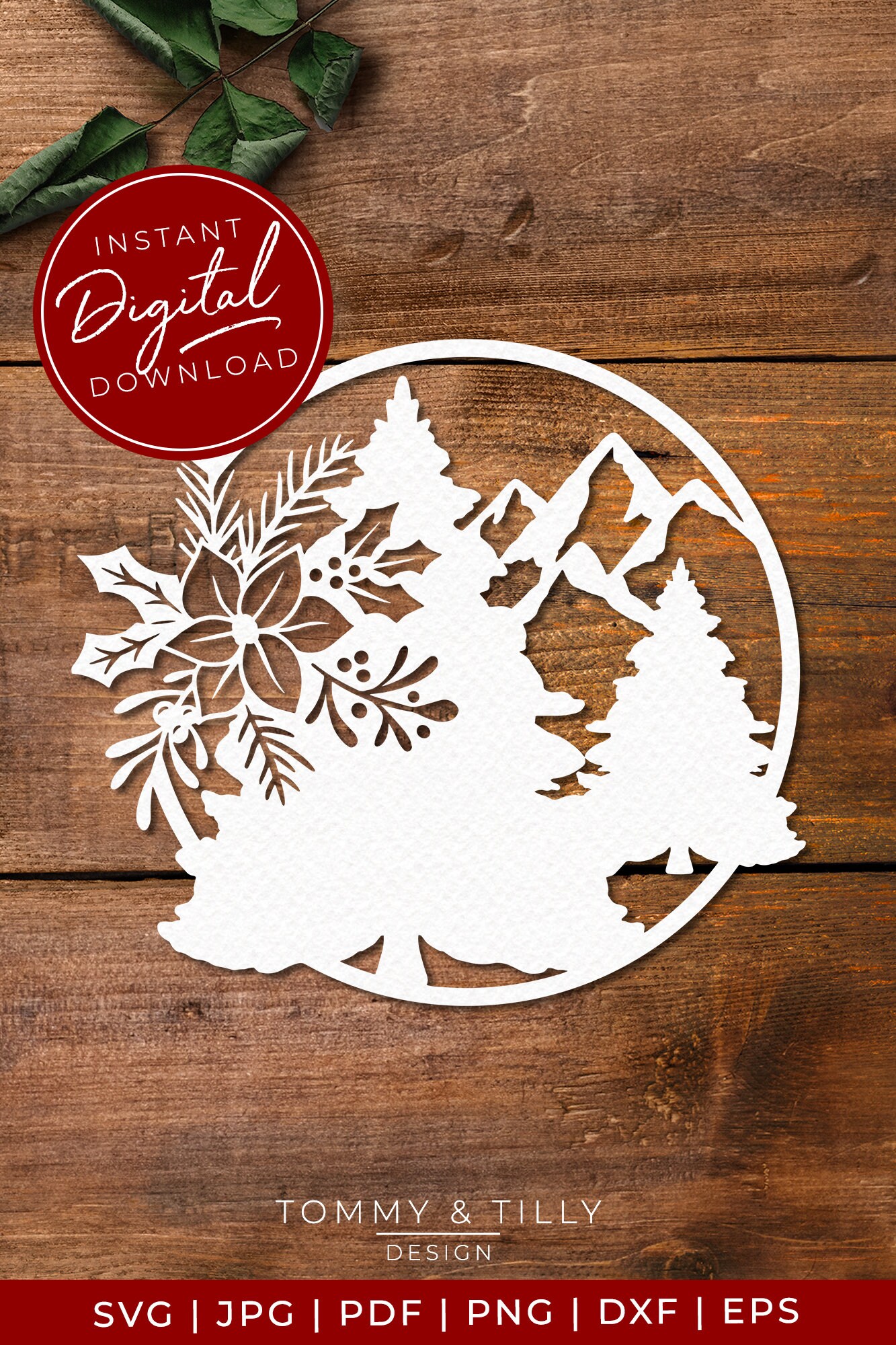Christmas Tree Scene Papercut Template Machine Cut - Etsy