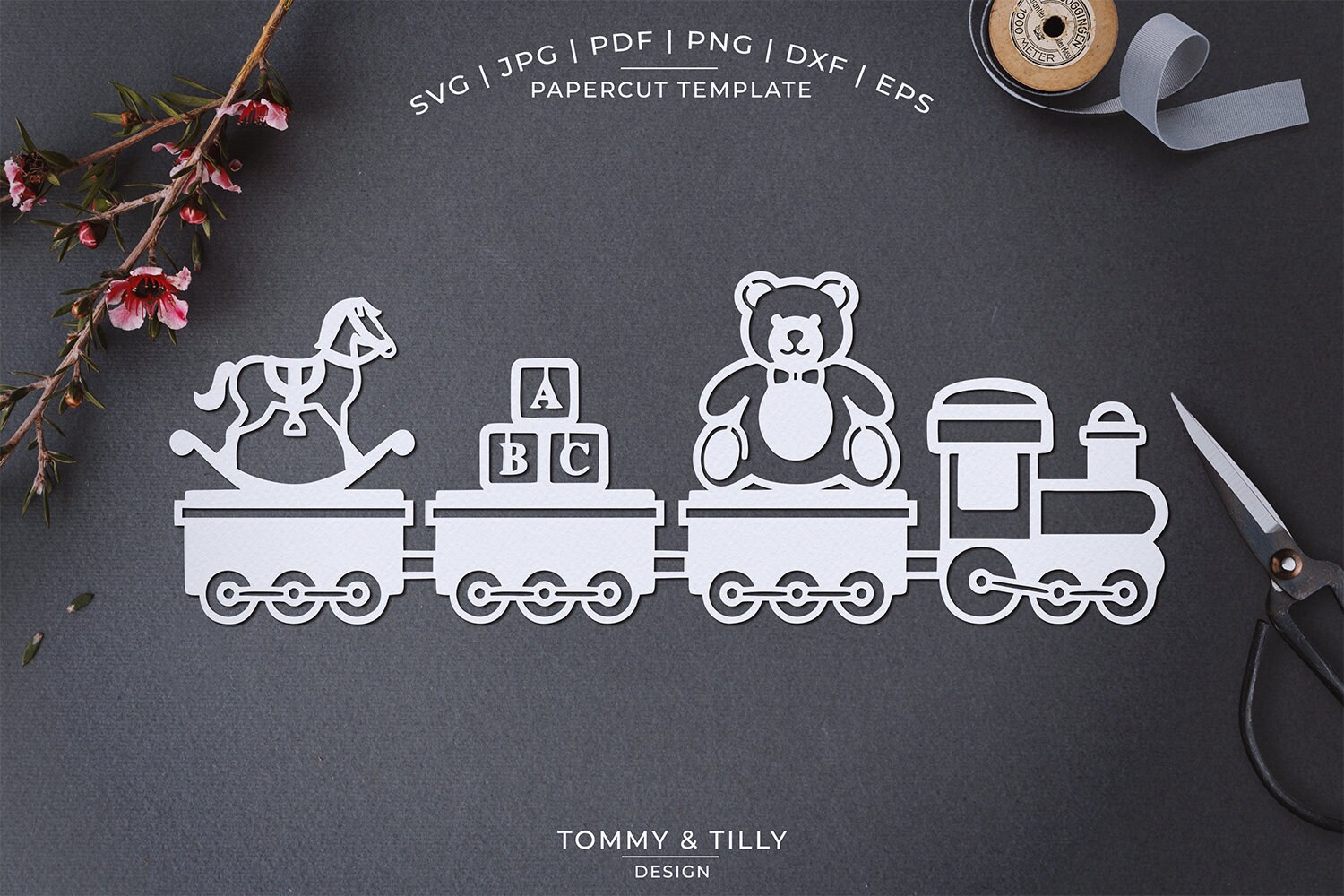 Toy Train Papercut Template Machine Cut Cricut - Etsy