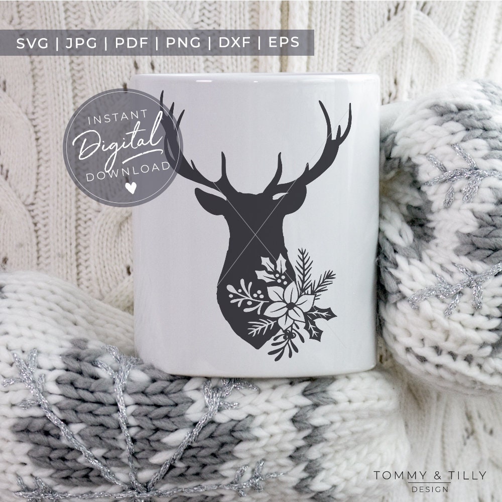 Stag Head No.1 Papercut Template Machine Cut Cricut | Etsy