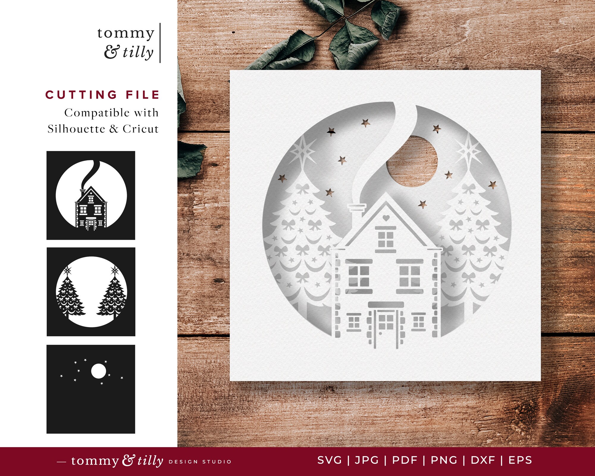 Christmas Shadow Box SVG Cricut Silhouette Papercut Svg - Etsy