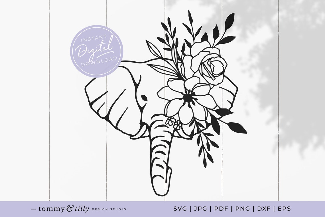 Flower Elephant SVG No.1 Cricut Cut File Machine Cut - Etsy UK