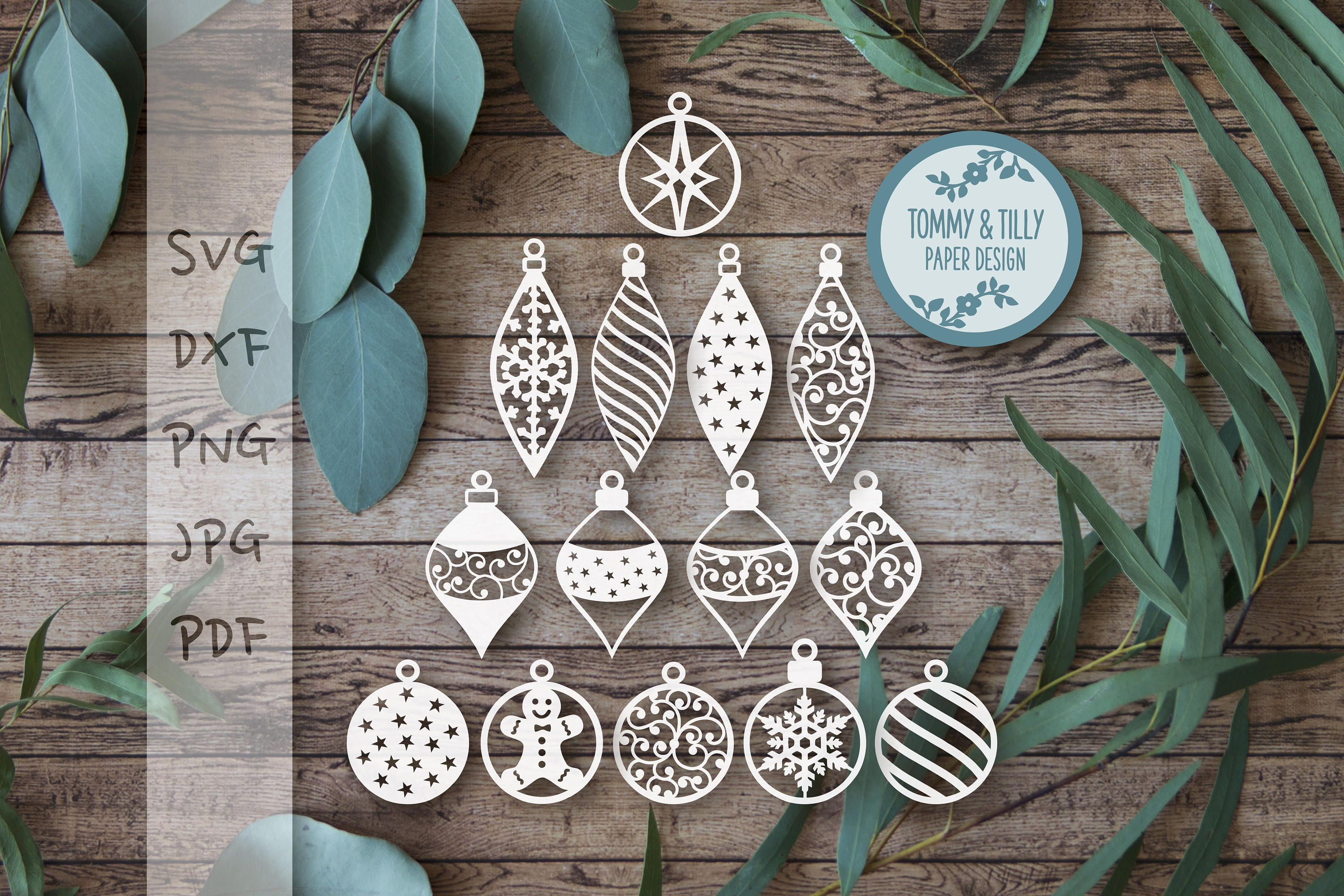 Set von 14 Baubles Design SVG DXF PDF Png | Etsy