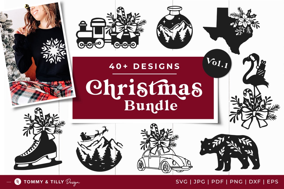 Christmas Vol.1 SVG Bundle File Designs for Cricut Silhouette Cut File ...