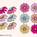 Pink Floral Retro Alphabet Set With Clipart PNG Files Retro Doodle ...