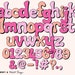 Pink Floral Retro Alphabet Set With Clipart PNG Files Retro Doodle ...
