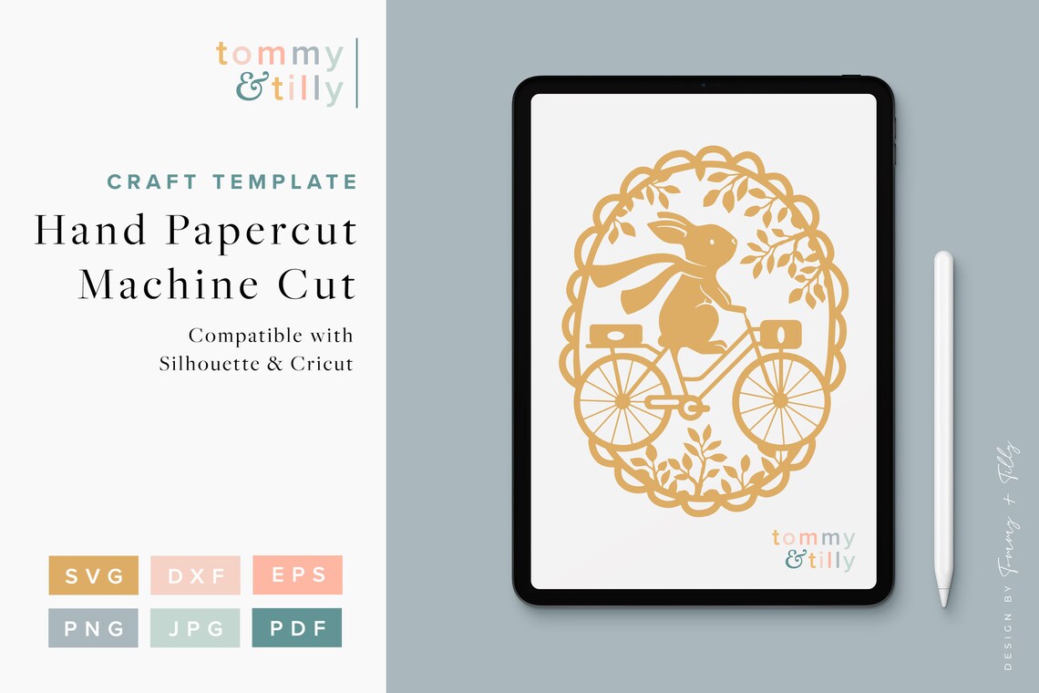 Oval Rabbit Scene Papercut Template Machine Cut Cricut | Etsy