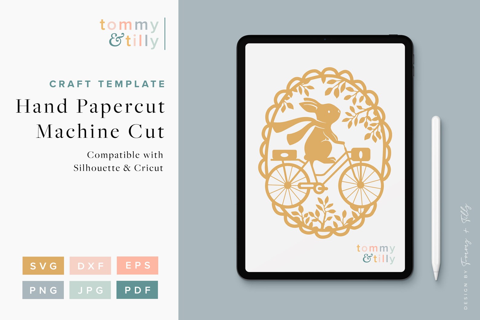 Oval Rabbit Scene Papercut Template Machine Cut Cricut | Etsy