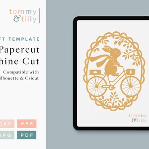 Oval Rabbit Scene Papercut Template Machine Cut Cricut - Etsy