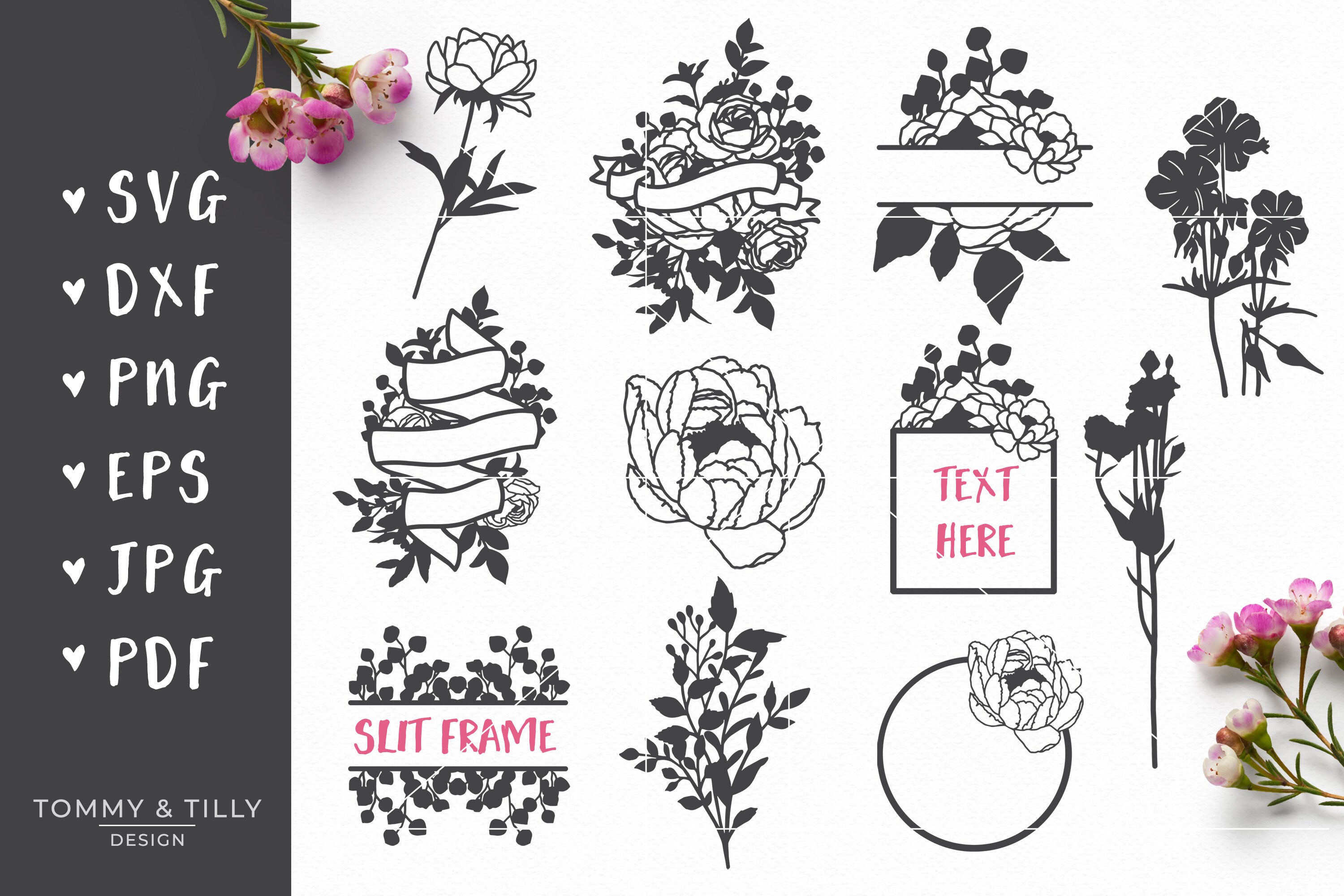 Floral Mega Bundle 33 Designs Clipart & Cut File Hand - Etsy