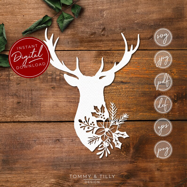 Stag Head No.1 Papercut Template Machine Cut Cricut | Etsy UK