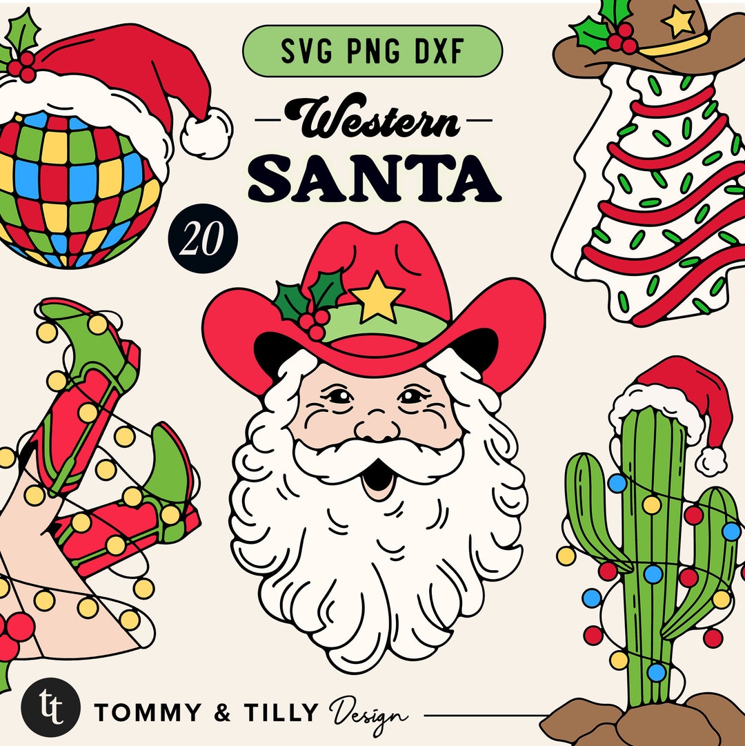 Christmas SVG PNG, Svg Cut Files for Cricut, Western Christmas SVG ...