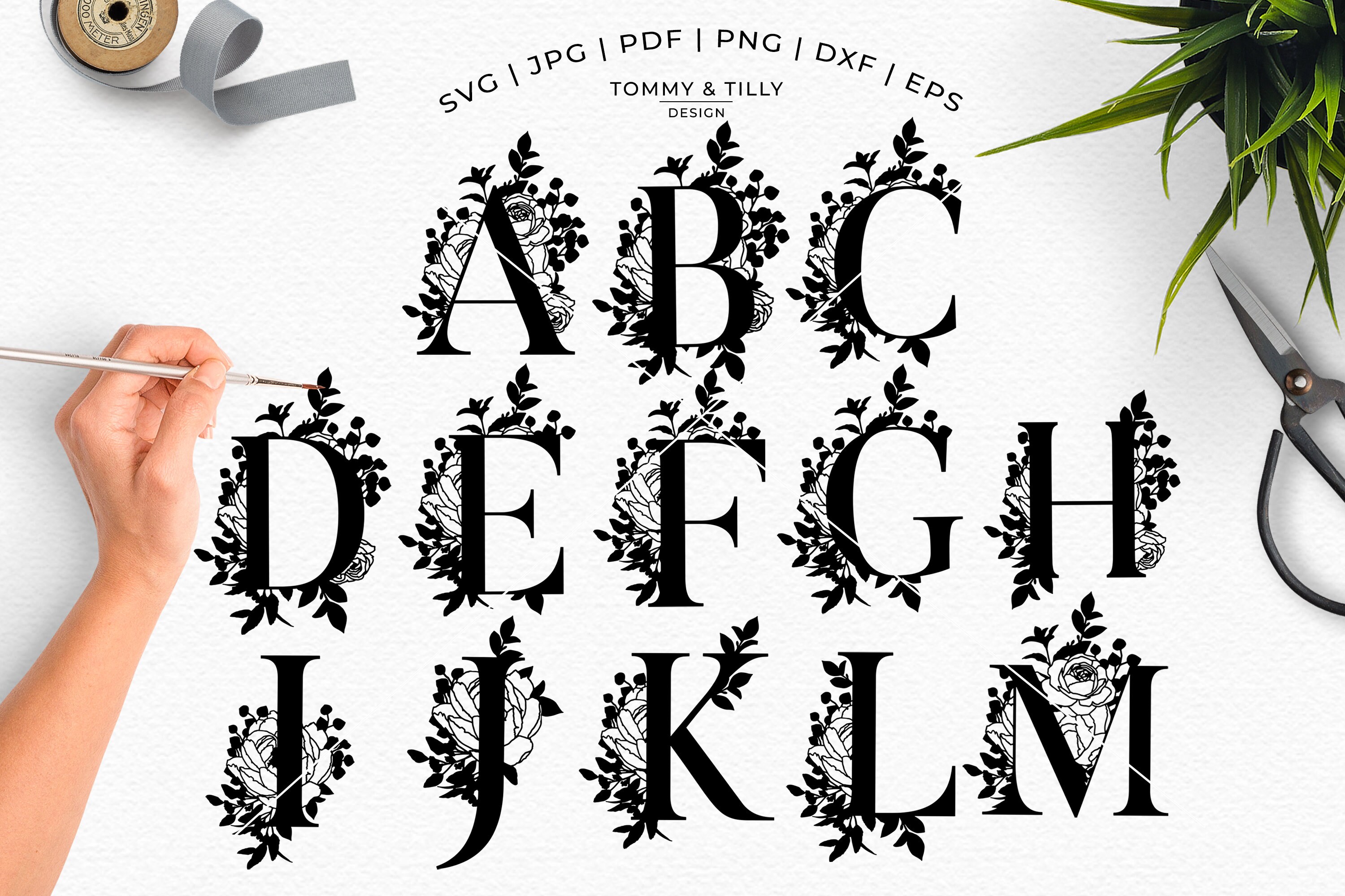 Bouquet Alphabet Bundle 26 Letters & 10 Numbers Svg Pdf Dxf - Etsy UK