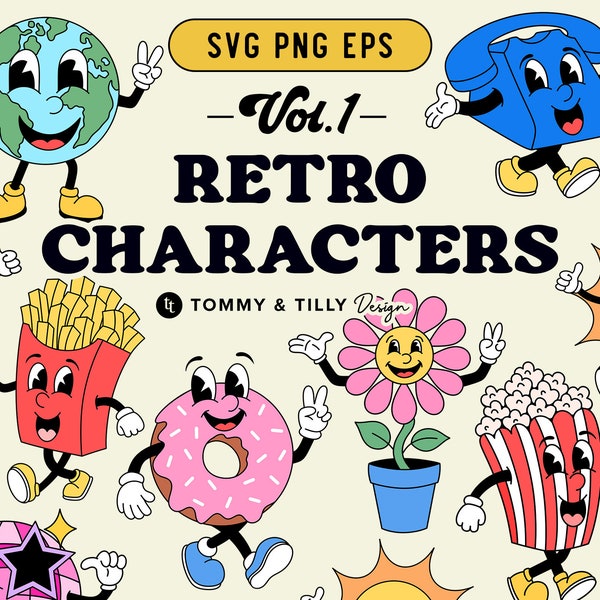 Retro Characters - Etsy