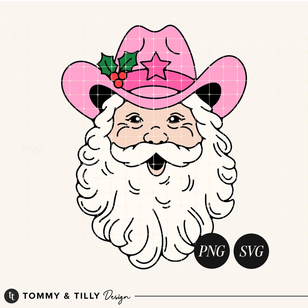 Cowboy Santa PNG Christmas Cowboy SVG Christmas PNG Pink - Etsy Canada
