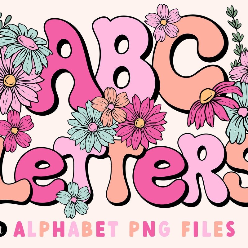 Floral Bubble Letters - Etsy