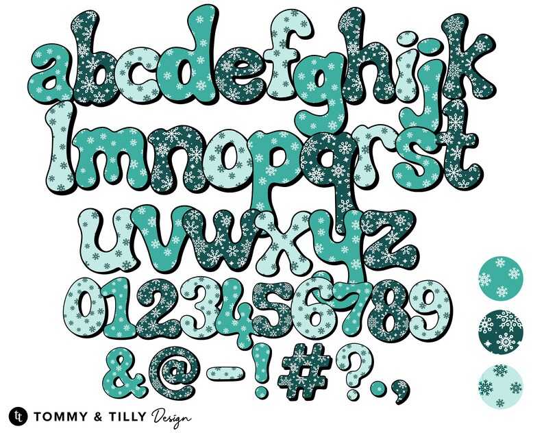Christmas Snowflake Alphabet Set With Clipart PNG Files - Etsy