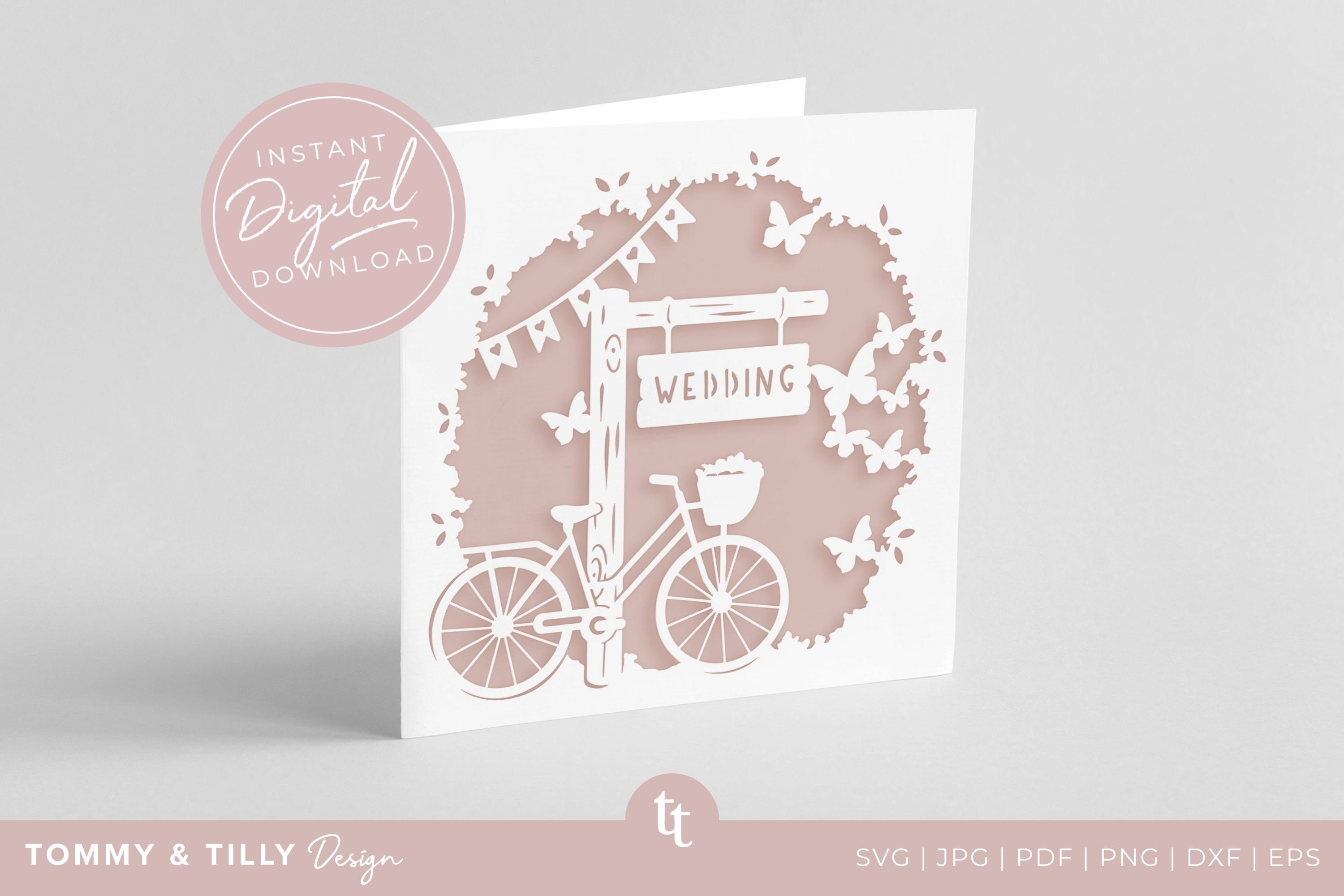 DIY Wedding Bike Card DIGITAL Cut Yourself Design Cricut Cut - Etsy UK