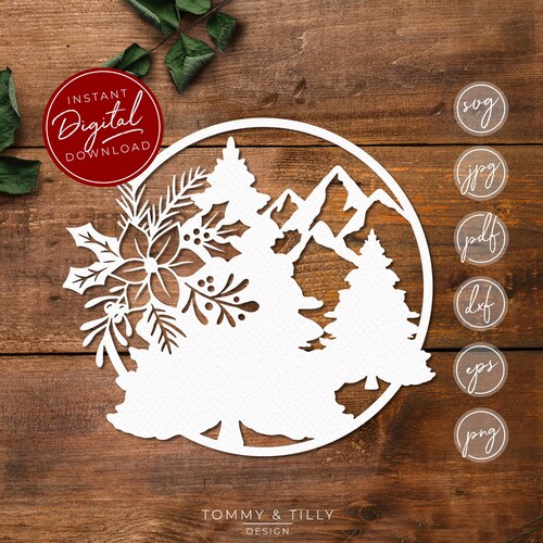 Art & Collectibles Clip Art christmas tree paper cut template cricut ...