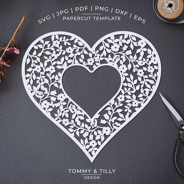 Heart Papercut - Etsy