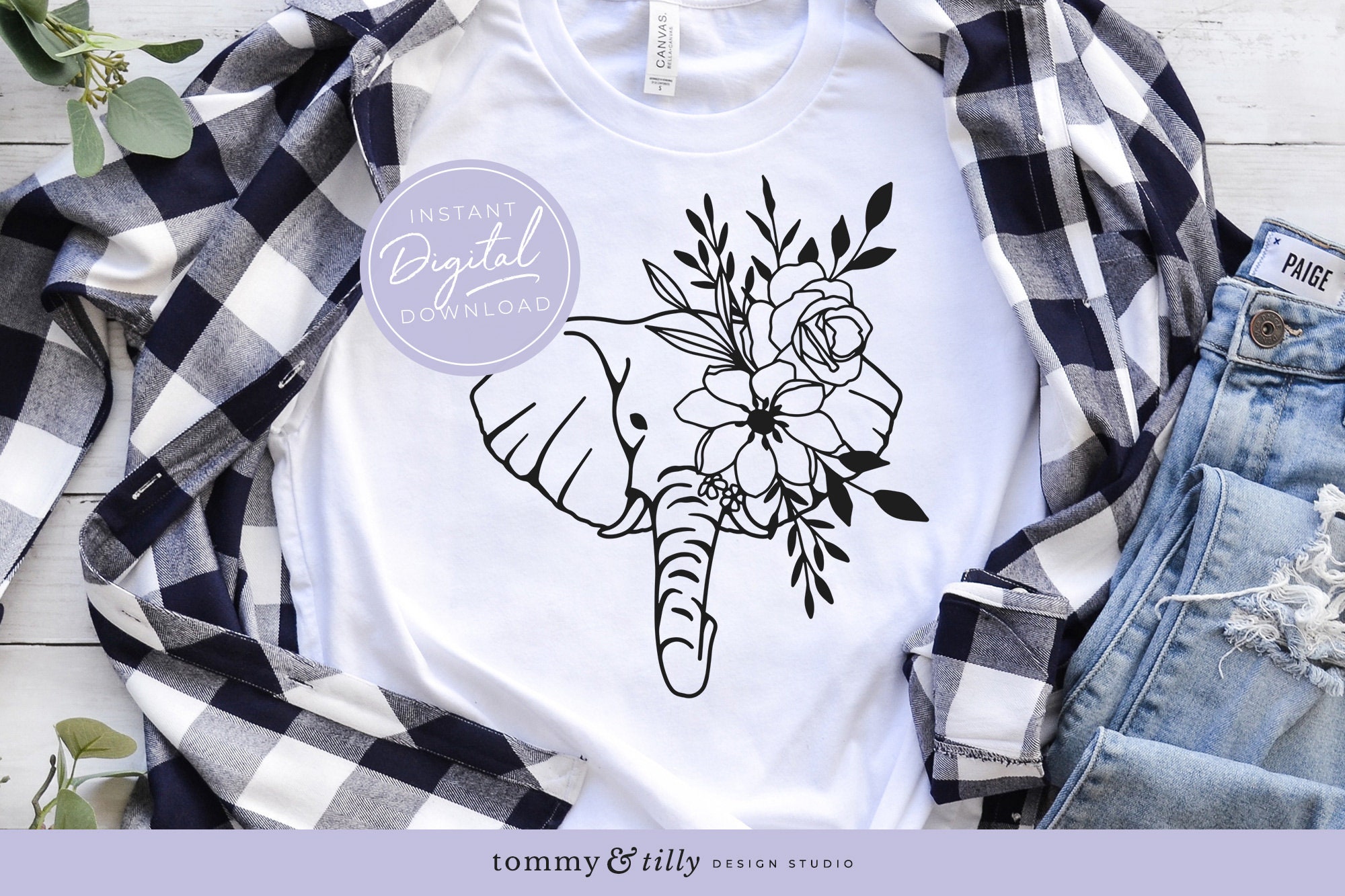 Flower Elephant SVG No.1 Cricut Cut File Machine Cut - Etsy UK