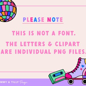 Groovy Retro Alphabet Set With Clipart PNG Files 90s 60s Retro Doodle ...