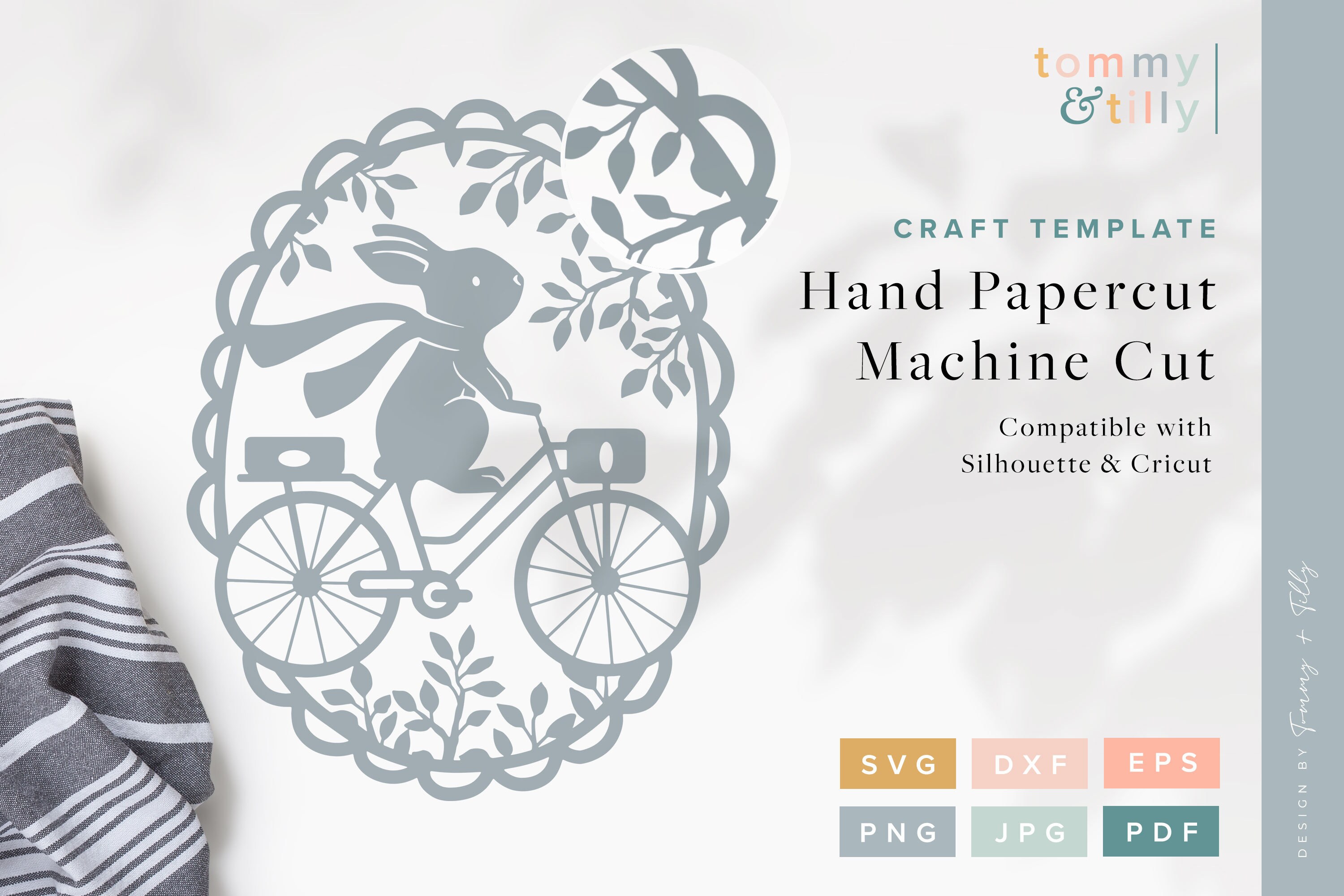 Oval Rabbit Scene Papercut Template Machine Cut Cricut | Etsy