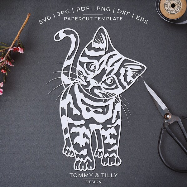 Cat Papercut - Etsy