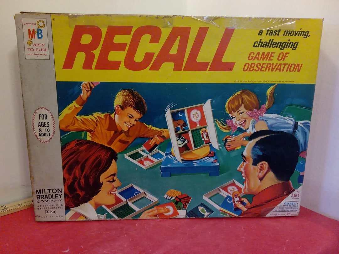 Vintage Board Game, Recall Game of Observation by Milton Bradley, 1968 ...