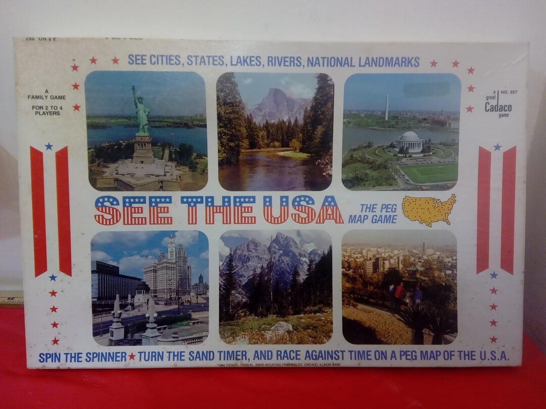 Vintage Boardgame, See the USA "the Peg Map Game" by Cadaco, 1984 - Etsy